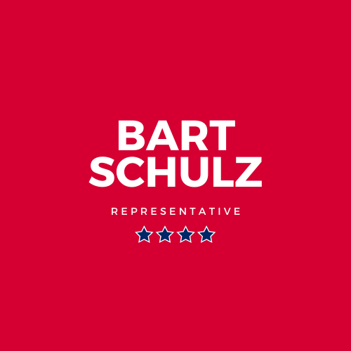 Blue with Red Stars Political Logo – Bart Schulz